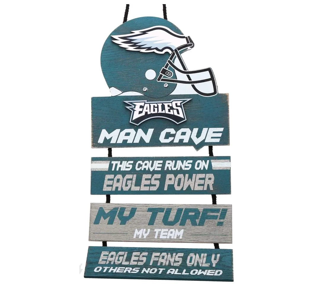 Philadelphia Eagles Helmet Man Cave Rules Sign – ManCave Store