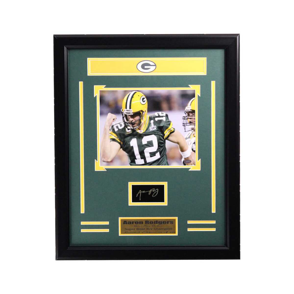 Green Bay Packers Aaron Rodgers Engraved Signature Frame - Mymancave Store