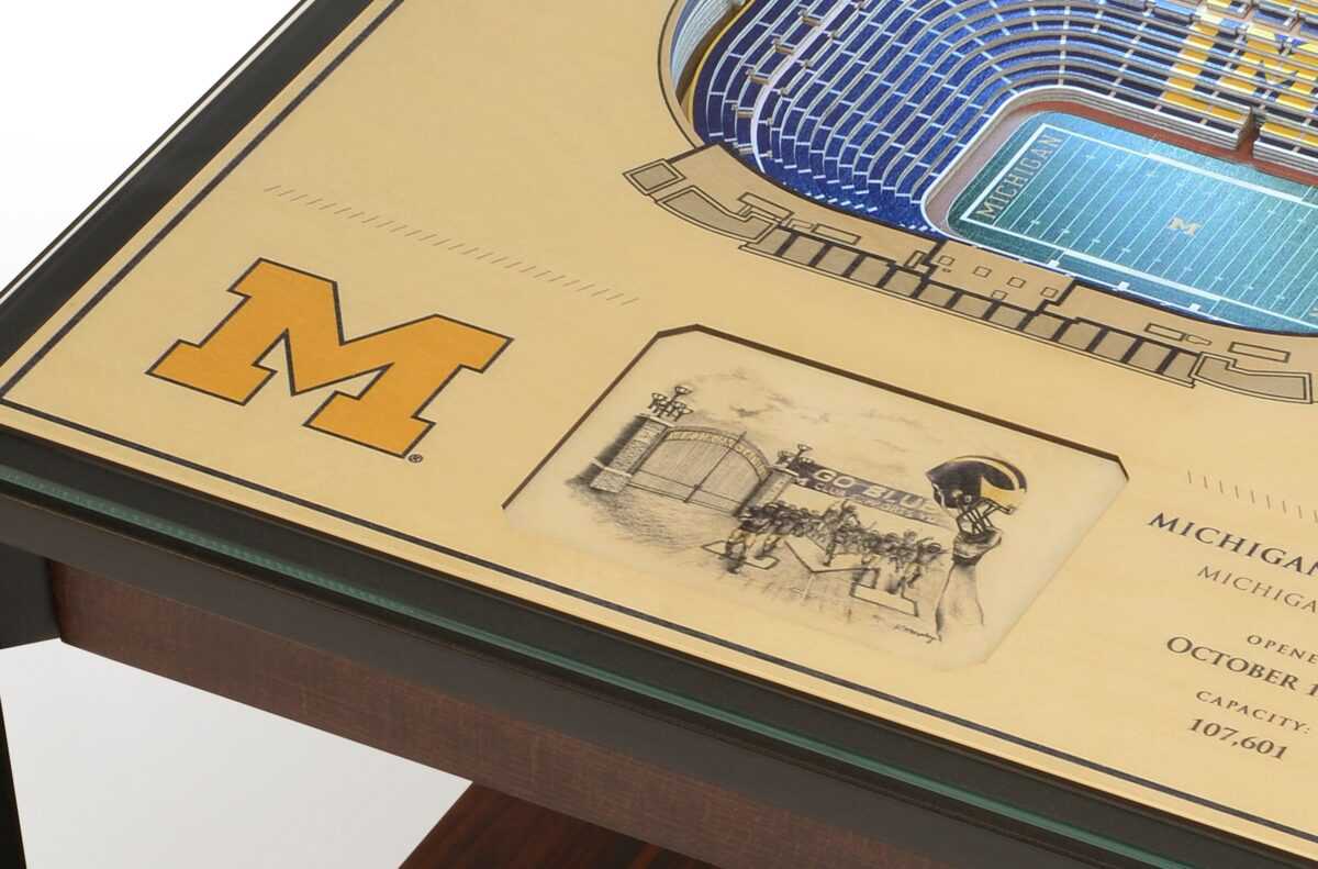 Michigan Wolverines 25-Layer Stadium Views Lighted End Table ...