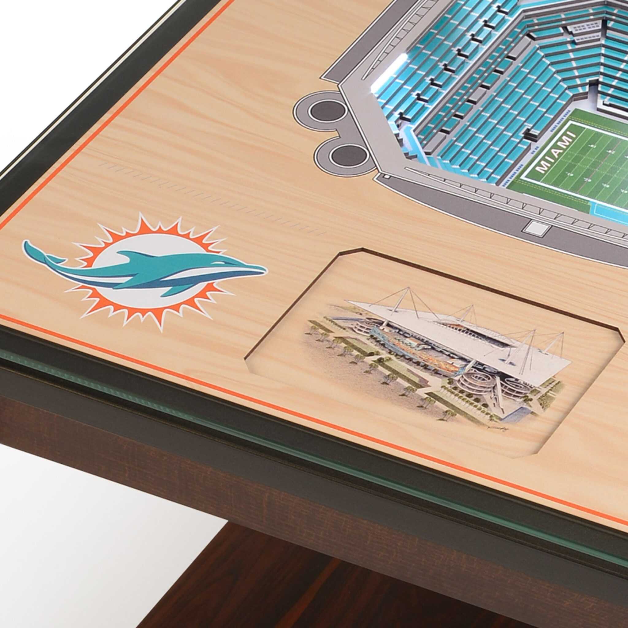 Miami Dolphins 25-Layer Stadium Views Lighted End Table - Mymancave Store