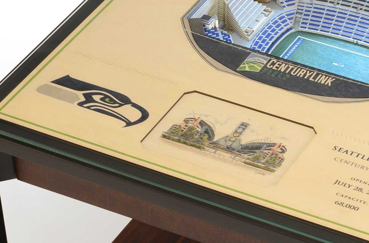 Seattle Seahawks 25-Layer Stadium Views Lighted End Table - Mymancave Store