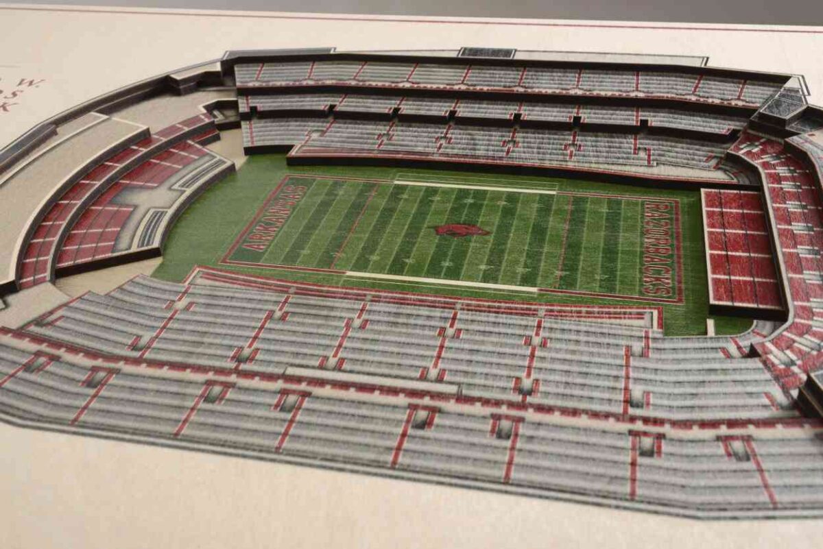 Arkansas Razorbacks 5-Layer Stadiumviews 3D Wall Art - Mymancave Store