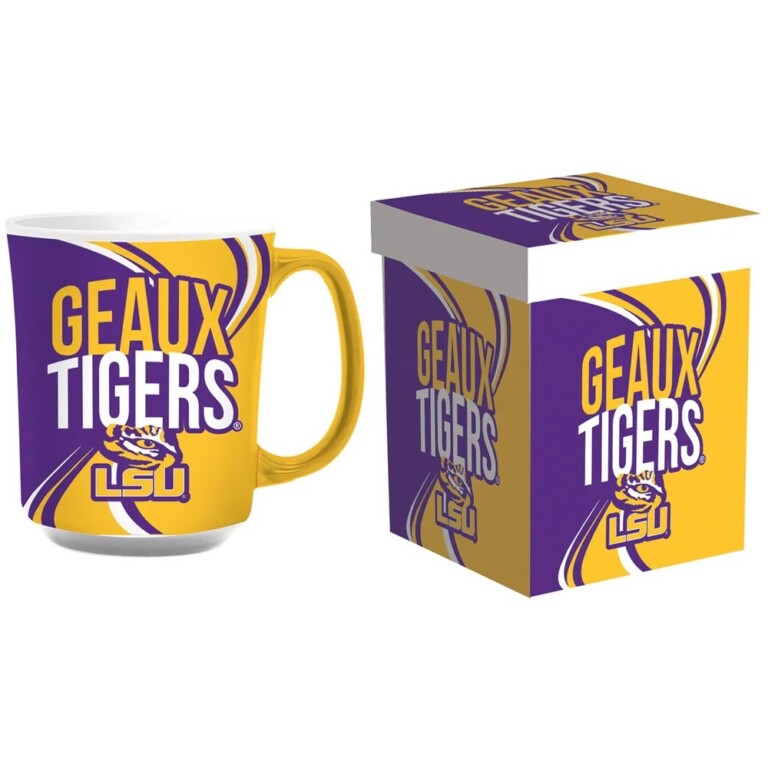 LSU Tigers, 14oz Ceramic with Matching Box - Mymancave Store